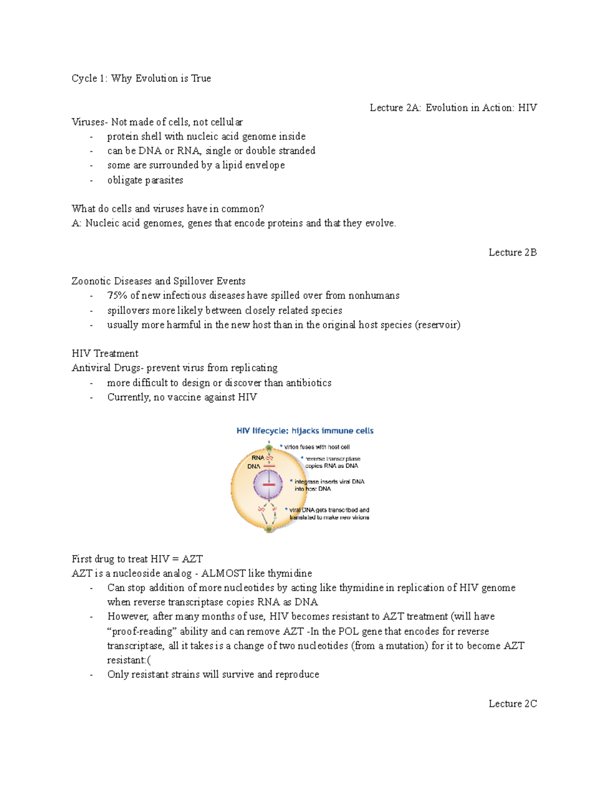 Biology Exam Prep - good luck - Cycle 1: Why Evolution is True Lecture ...