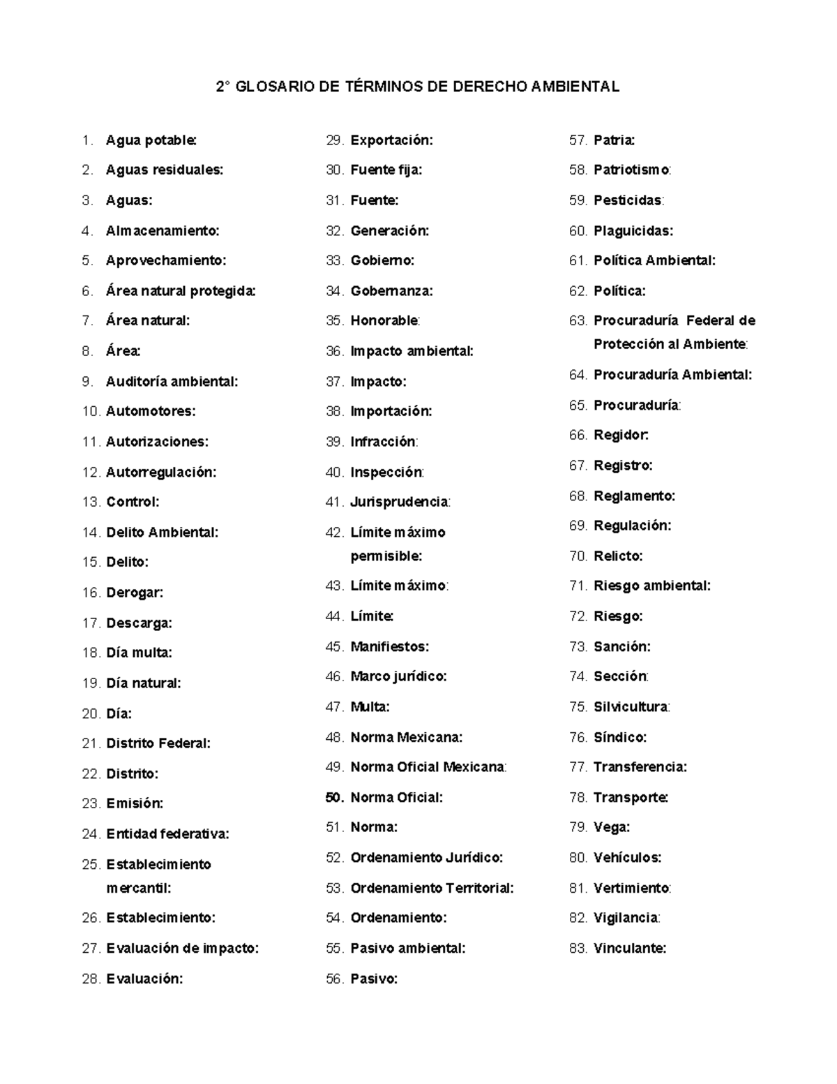 Glos Ter 2 Der Amb Mín - Mjnbvvnm .bhvb . - 2° GLOSARIO DE TÉRMINOS DE ...