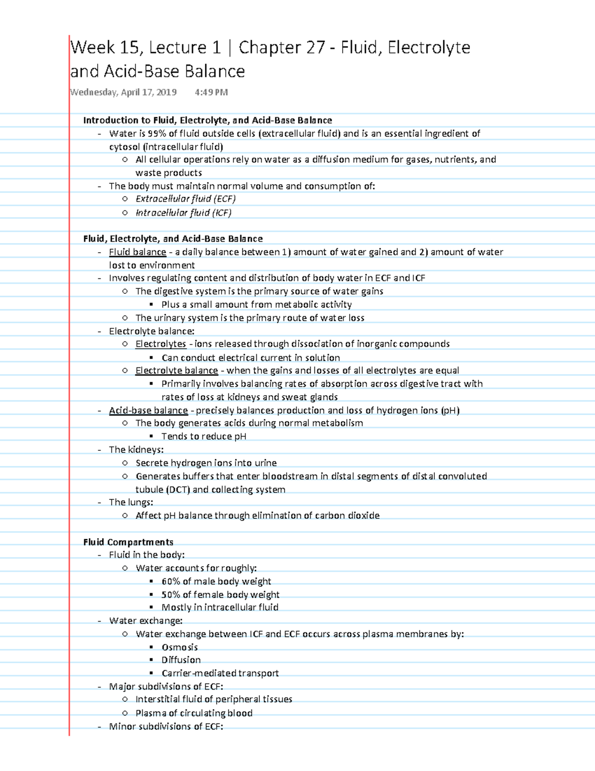 Chapter 27 - Fluid, Electrolyte and Acid-Base Balance - Introduction to ...