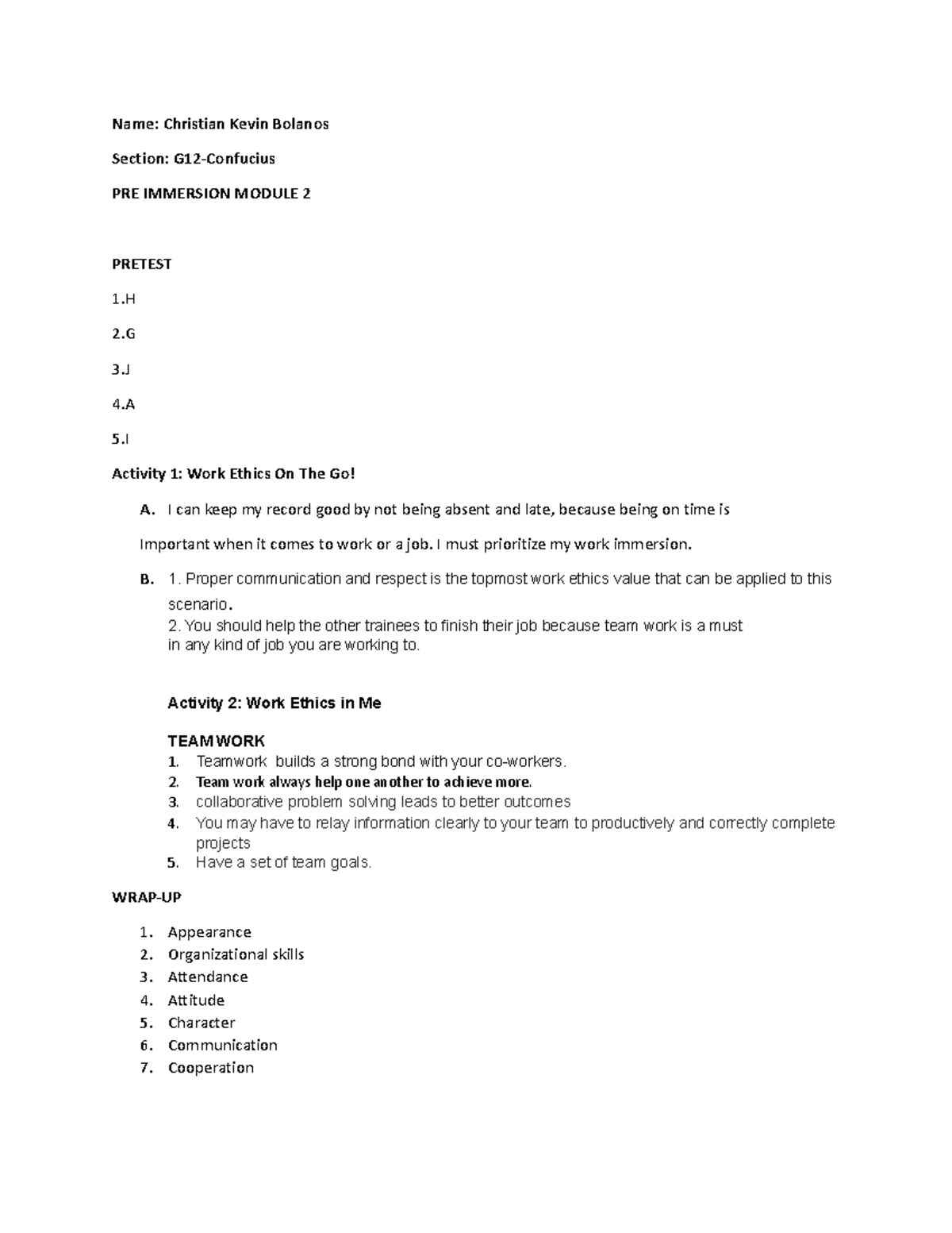 Module 2 - Name: Christian Kevin Bolanos Section: G12-Confucius PRE ...