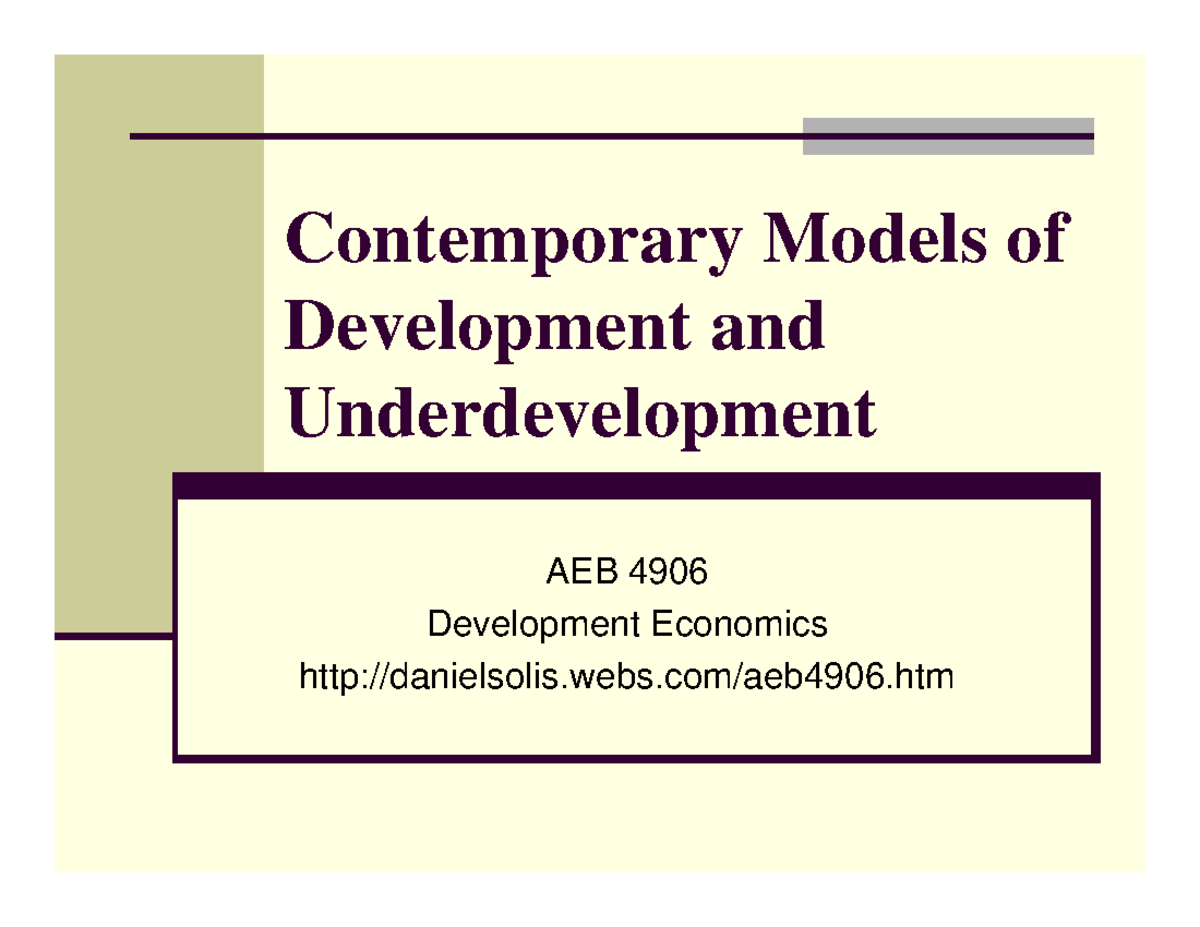 Economic Development Module 4 Contemporary Mode - BS accountancy - Studocu