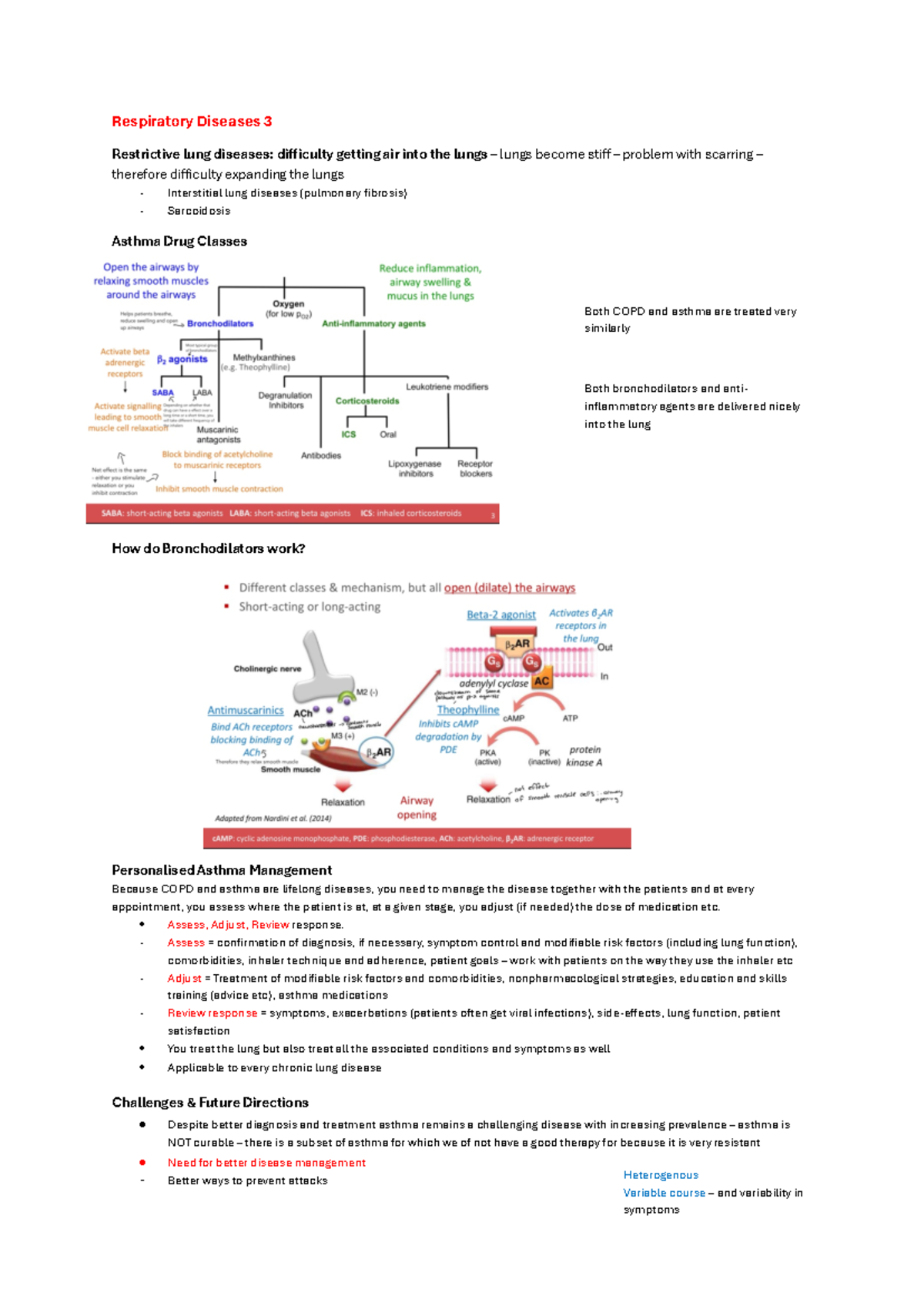 Respiratory Diseases 3 - Assess, Adjust, Review response. Assess ...