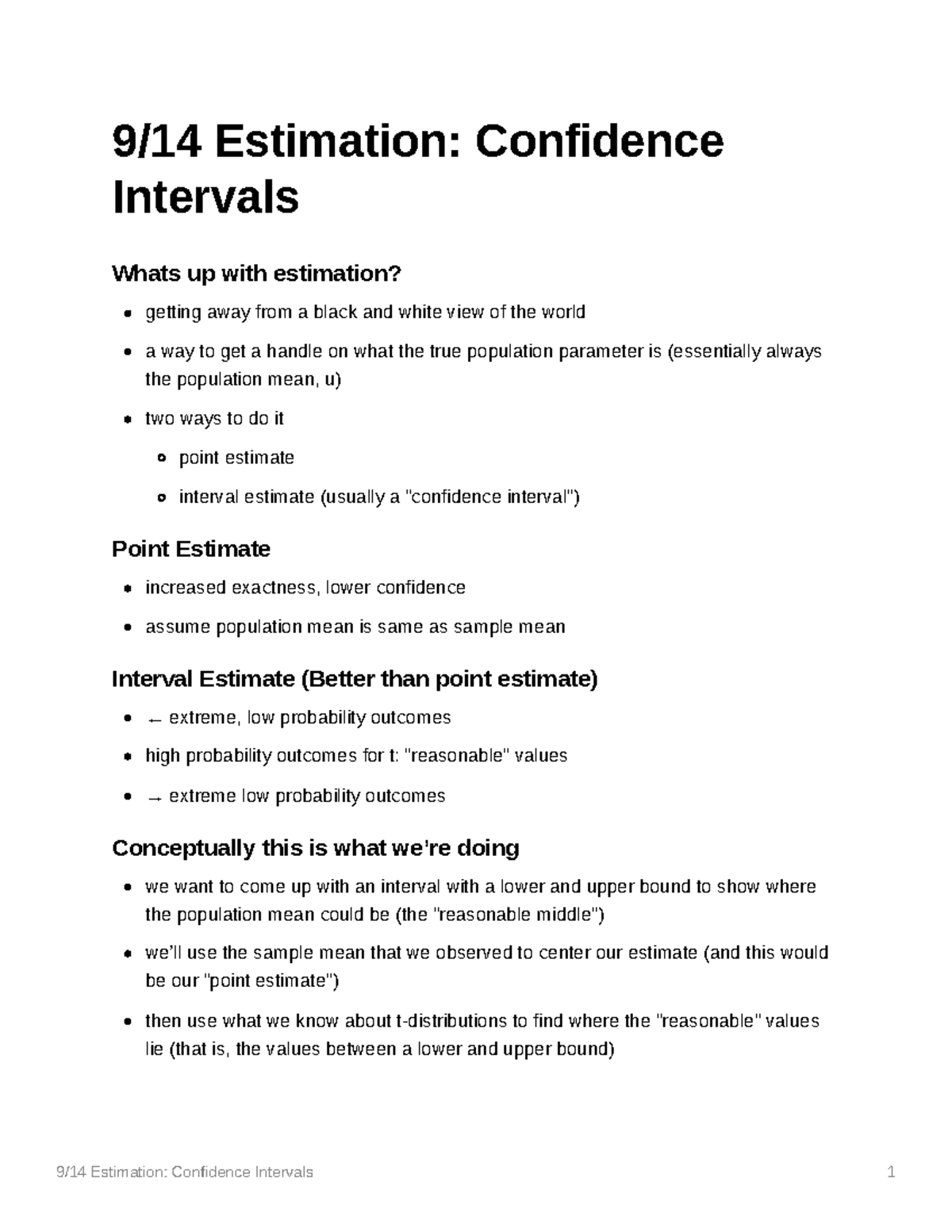 9/14 Estimation Confidence Intervals - 9/14 Estimation: Confidence ...