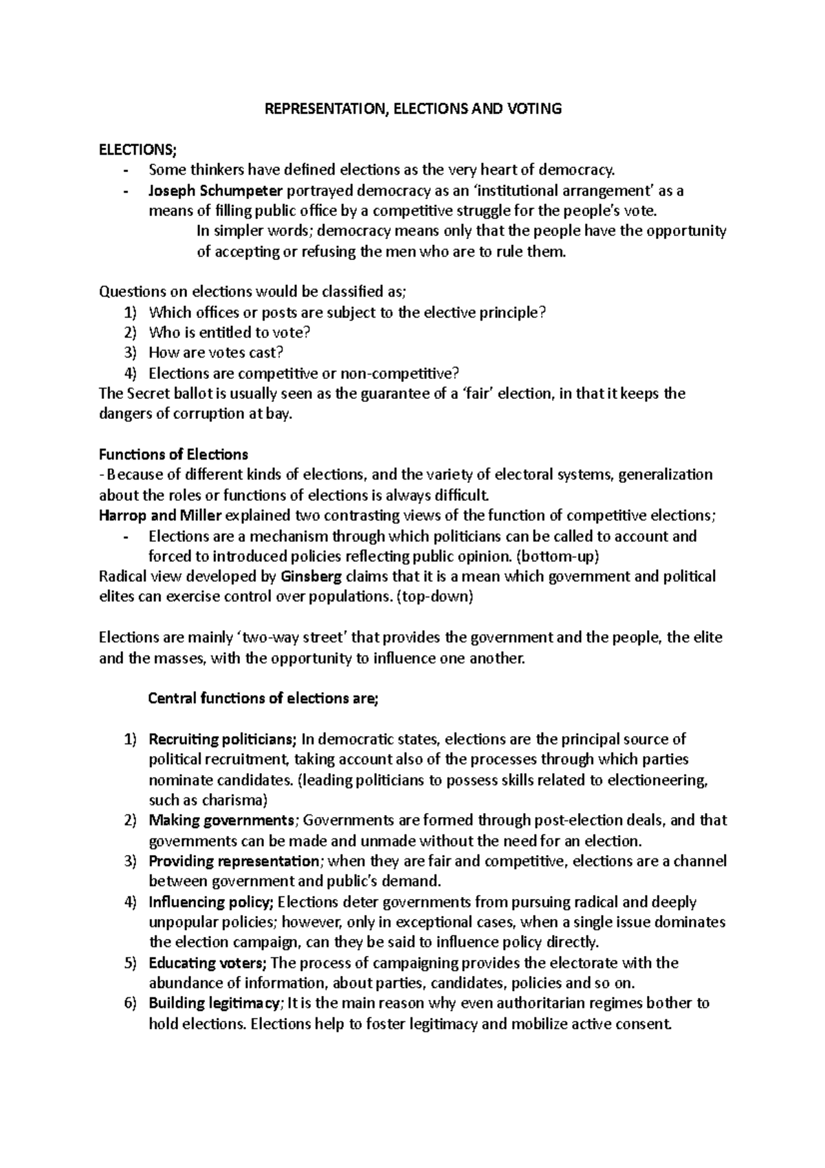 Representation/Elections & Party Systems - REPRESENTATION, ELECTIONS ...