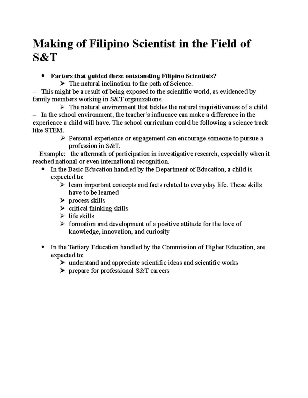 Making of Filipino Scientists - This might be a result of being exposed ...