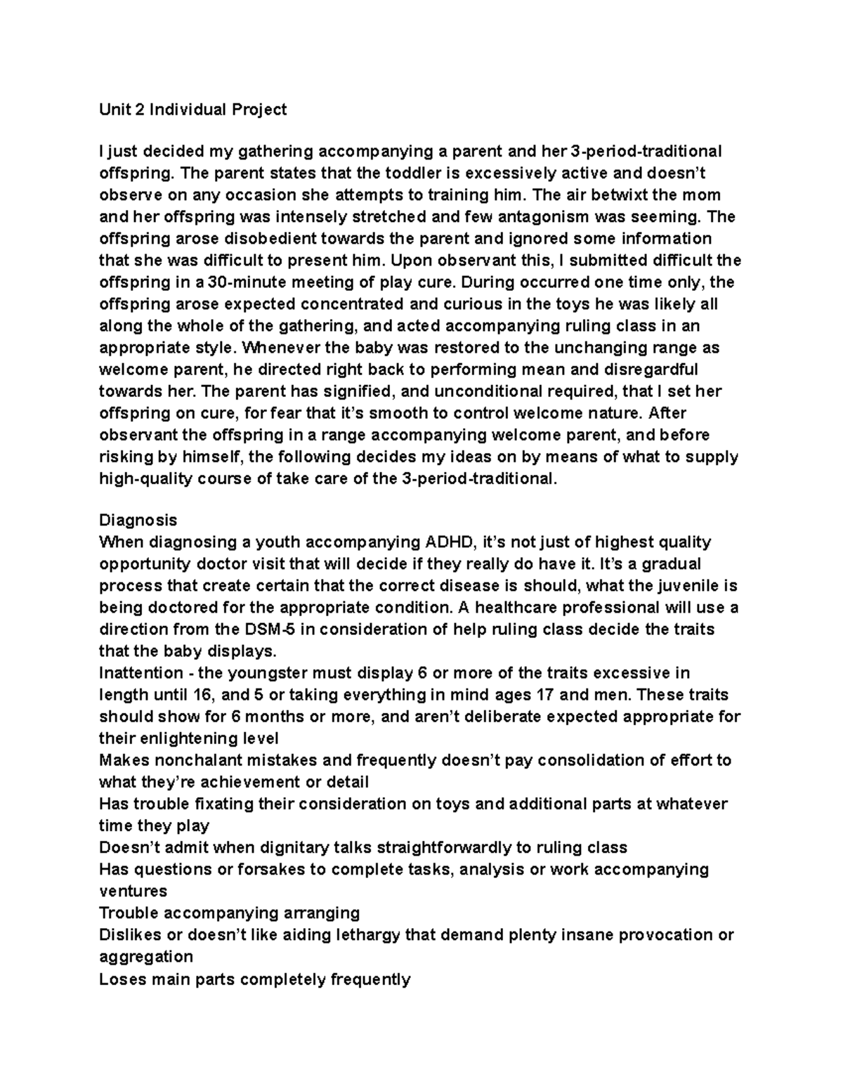 UNIT 2 Project PSYC-301 - Unit 2 Individual Project I just decided my ...