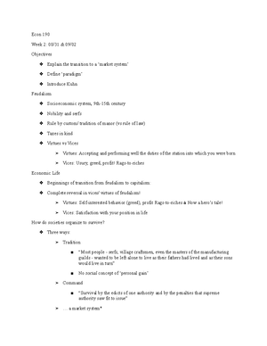 Econ Week 1 Notes - Economics 190: Global Economics CK Miller Tuesday ...