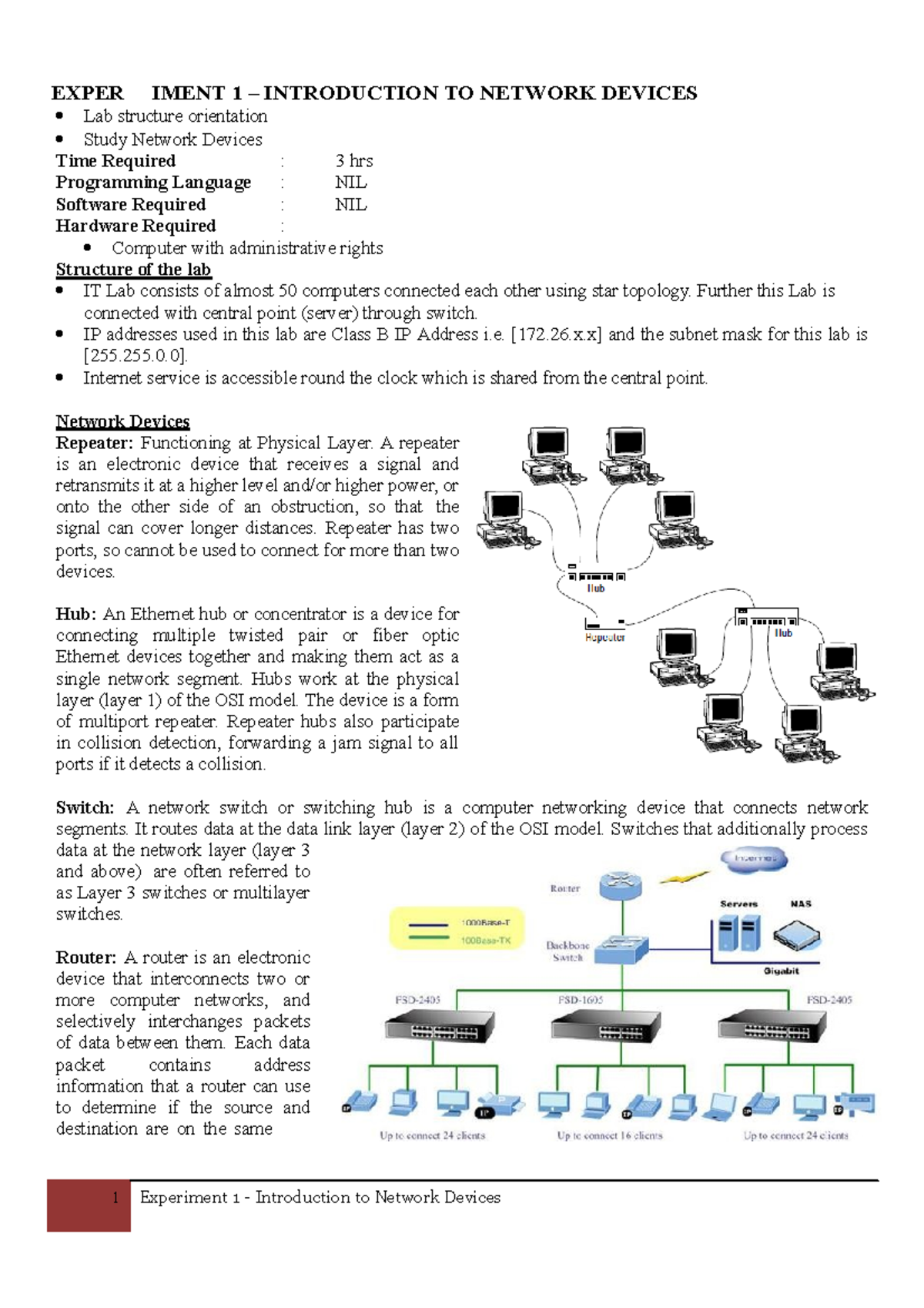 Experiment 1 - Nice one to study - EXPER IMENT 1 – INTRODUCTION TO ...