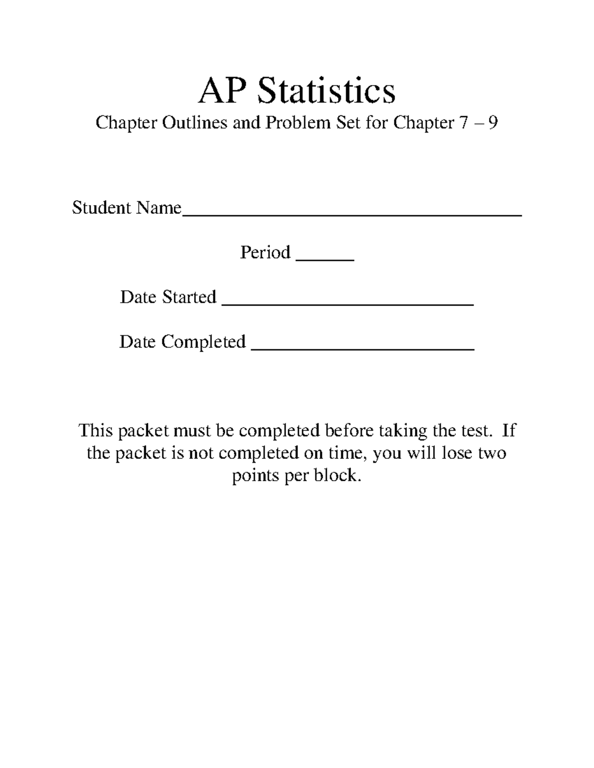 Upload 1 - Lecture notes 1,2,3 - AP Statistics Chapter Outlines and ...
