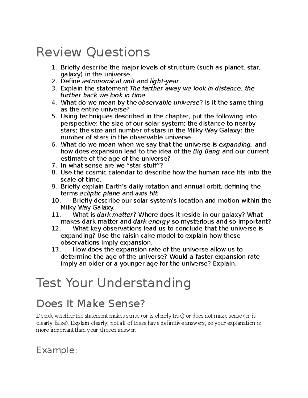 Chap 1 Review Questions - Review Questions Briefly describe the major ...