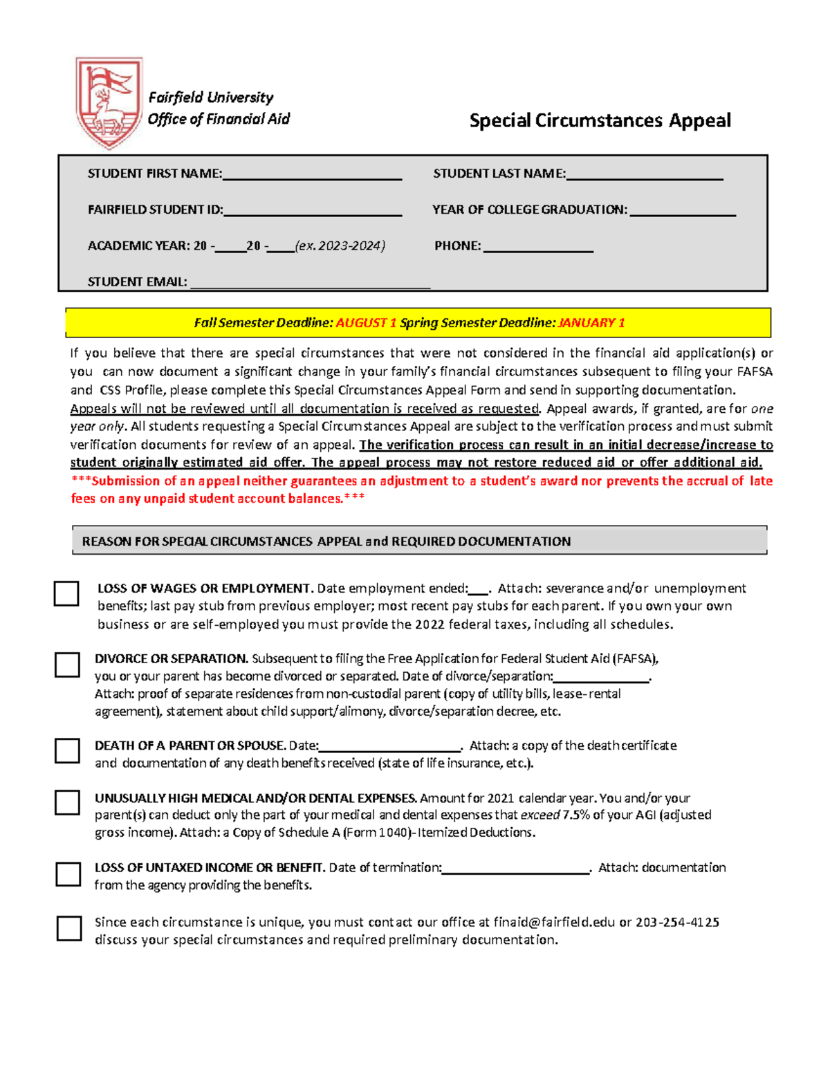 Special Conditions Appeals Form - MA 253 - Studocu