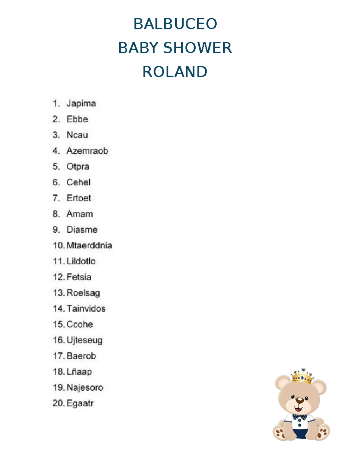 Balbuceo Roland - Tecnologías de Información - BALBUCEO BABY SHOWER ...