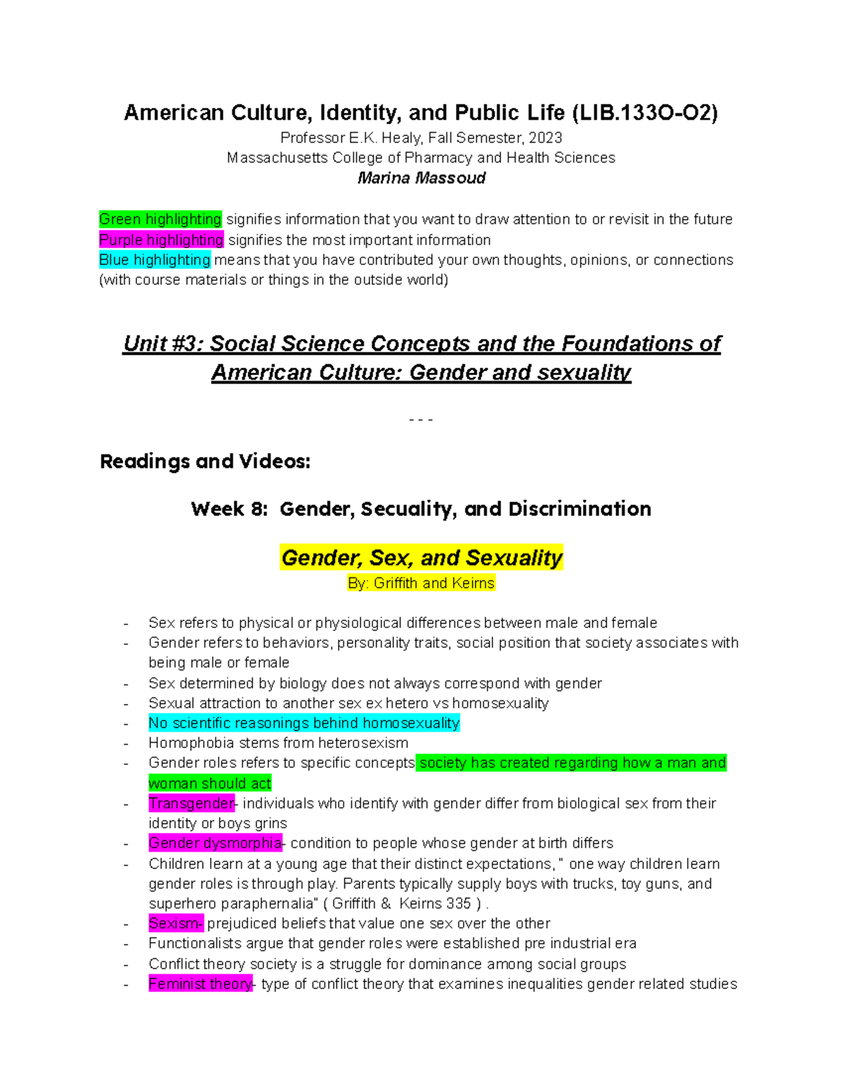 Study Guide #3 - American Culture, Identity, and Public Life (LIB-O2 ...