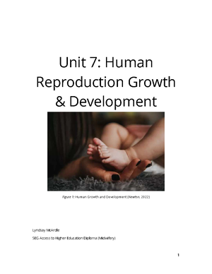 Human reproduction - unit 7 access to midwifery distinction - Human ...