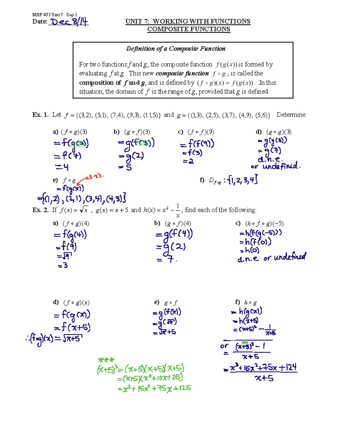 Mhf4ui unit 7 day 1-4 filled in - MHF 4UI Unit 7: Day 1 Date:____________ UNIT 7: WORKING WITH ...