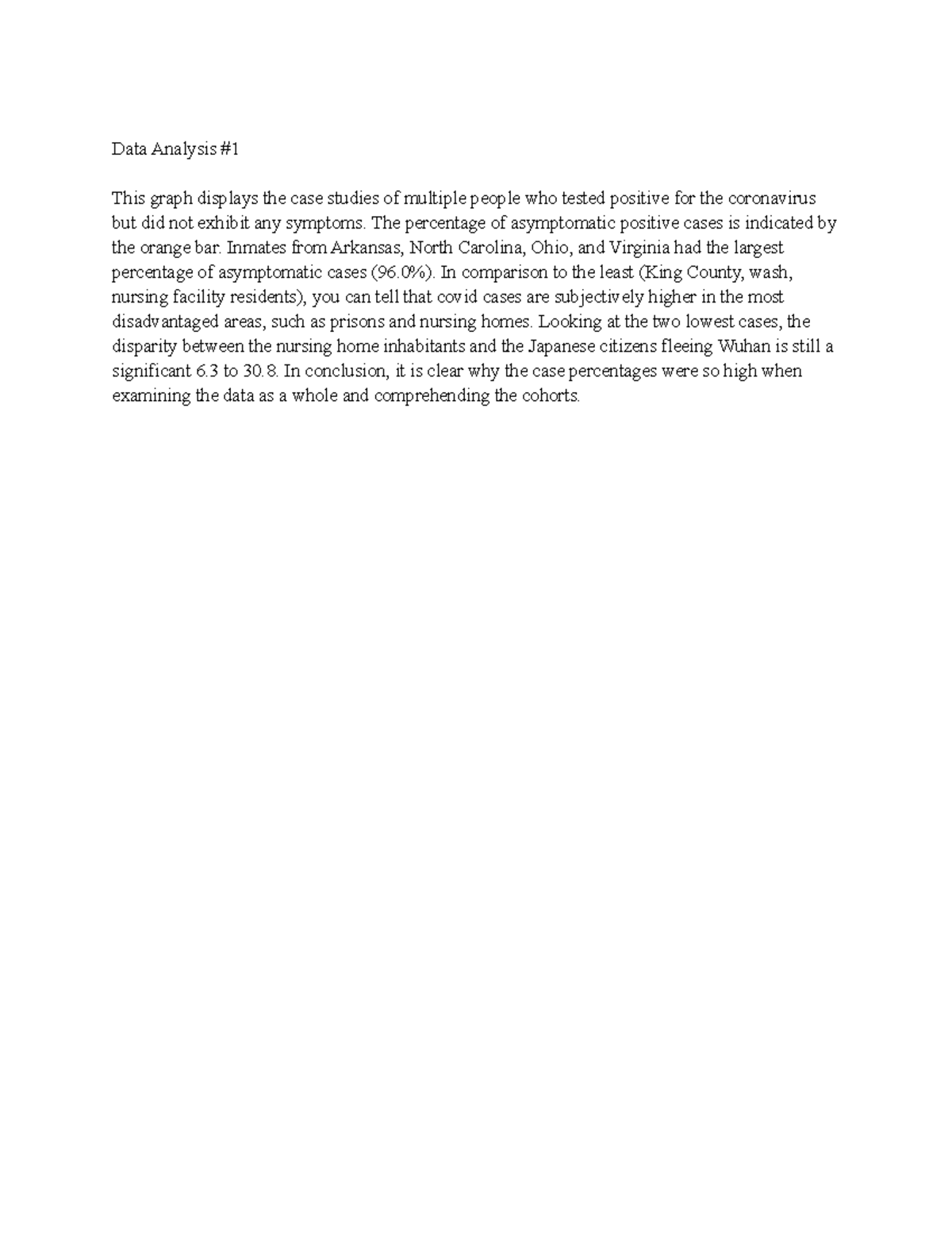 Data Analysis 1 An Assignment That Is Handed Out Weekly By Professor Kathleen Mclaughlin 