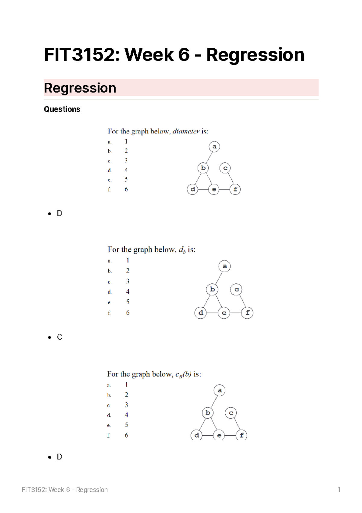 FIT3152 Week 6 Regression - FIT3152: Week 6 - Regression Regression ...
