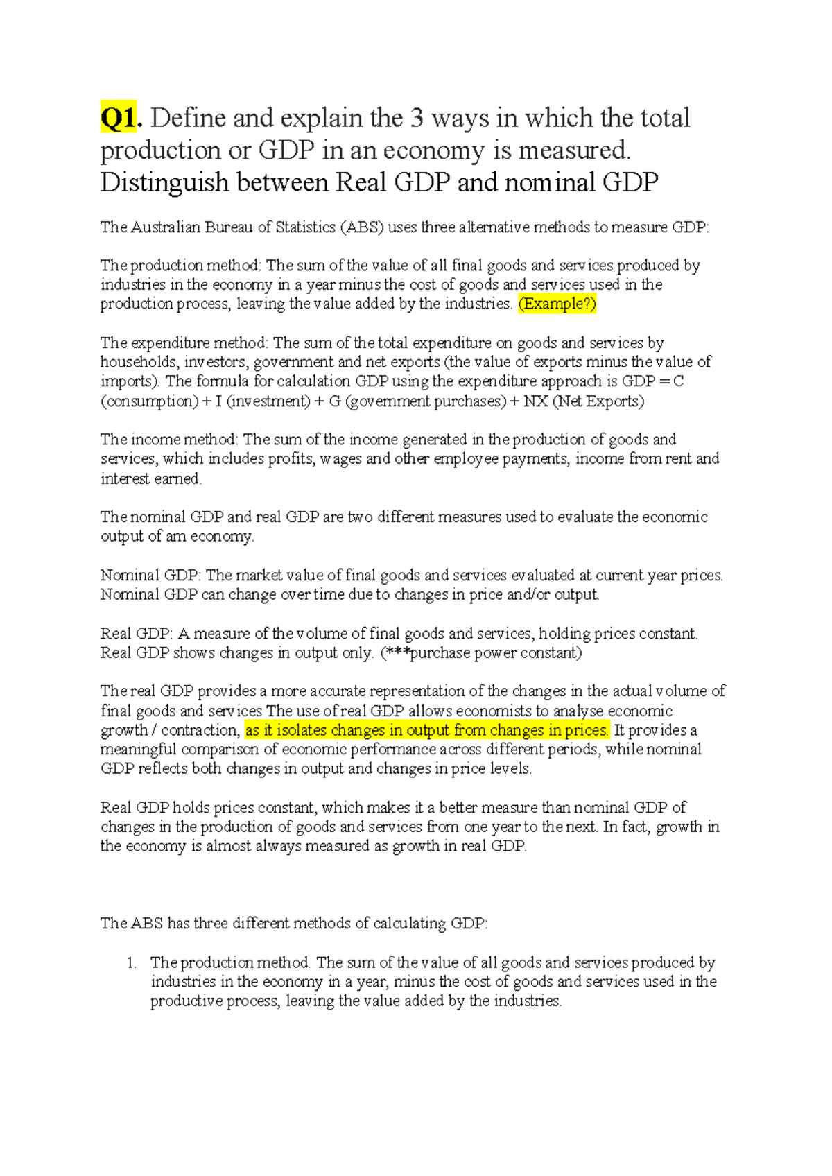 Week 6 Question Bank - Q1. Define and explain the 3 ways in which the ...