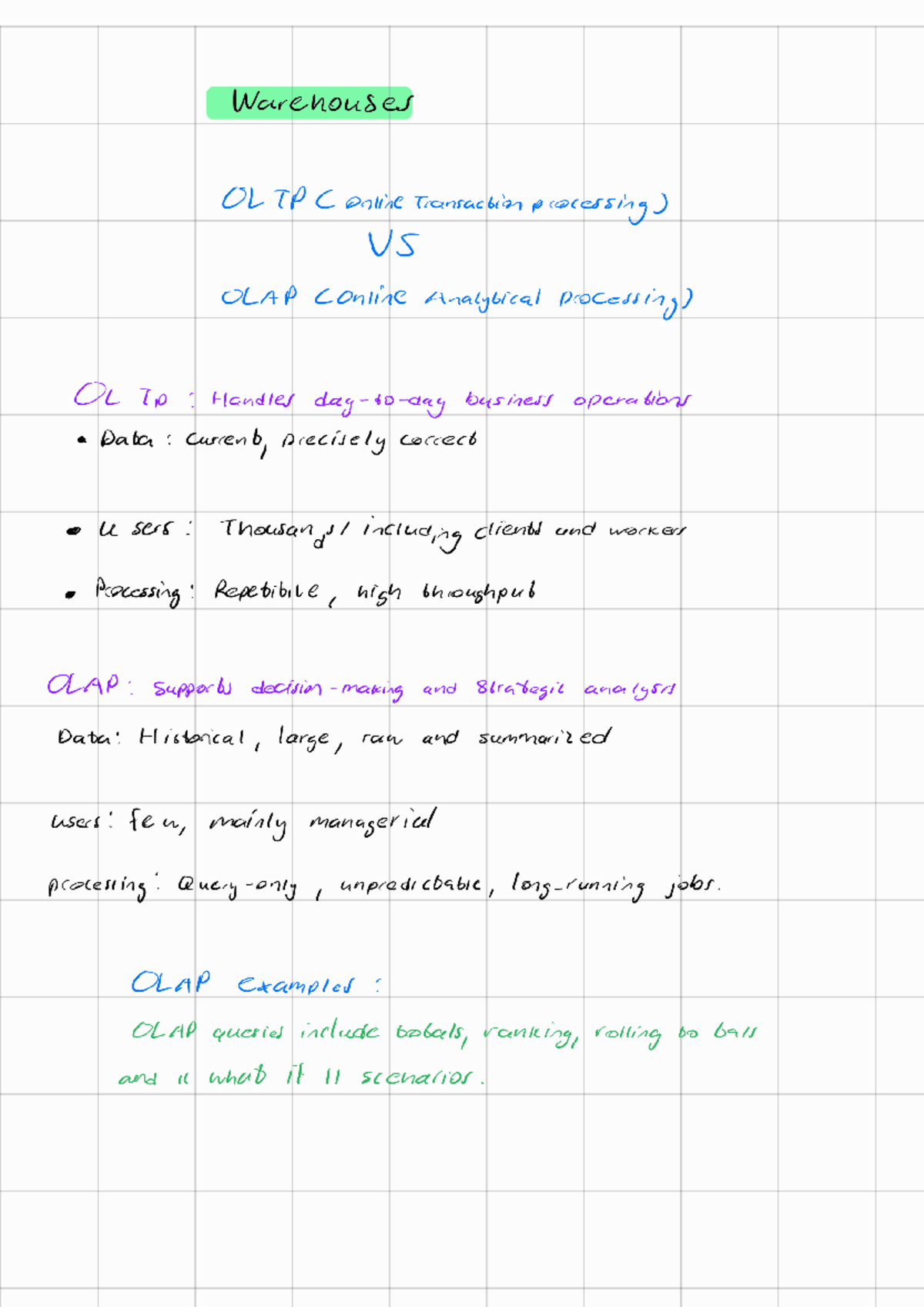 Data Warehouses - CSC2001F - Studocu