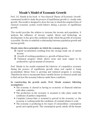 Two gap model - Economics Of Growth And Development - UoK - Studocu
