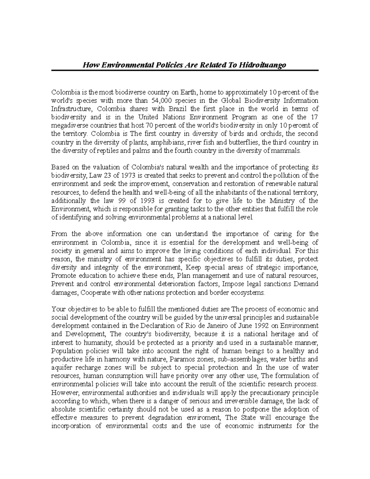 How Environmental Policies Are Related To Hidroituango - Colombia is ...