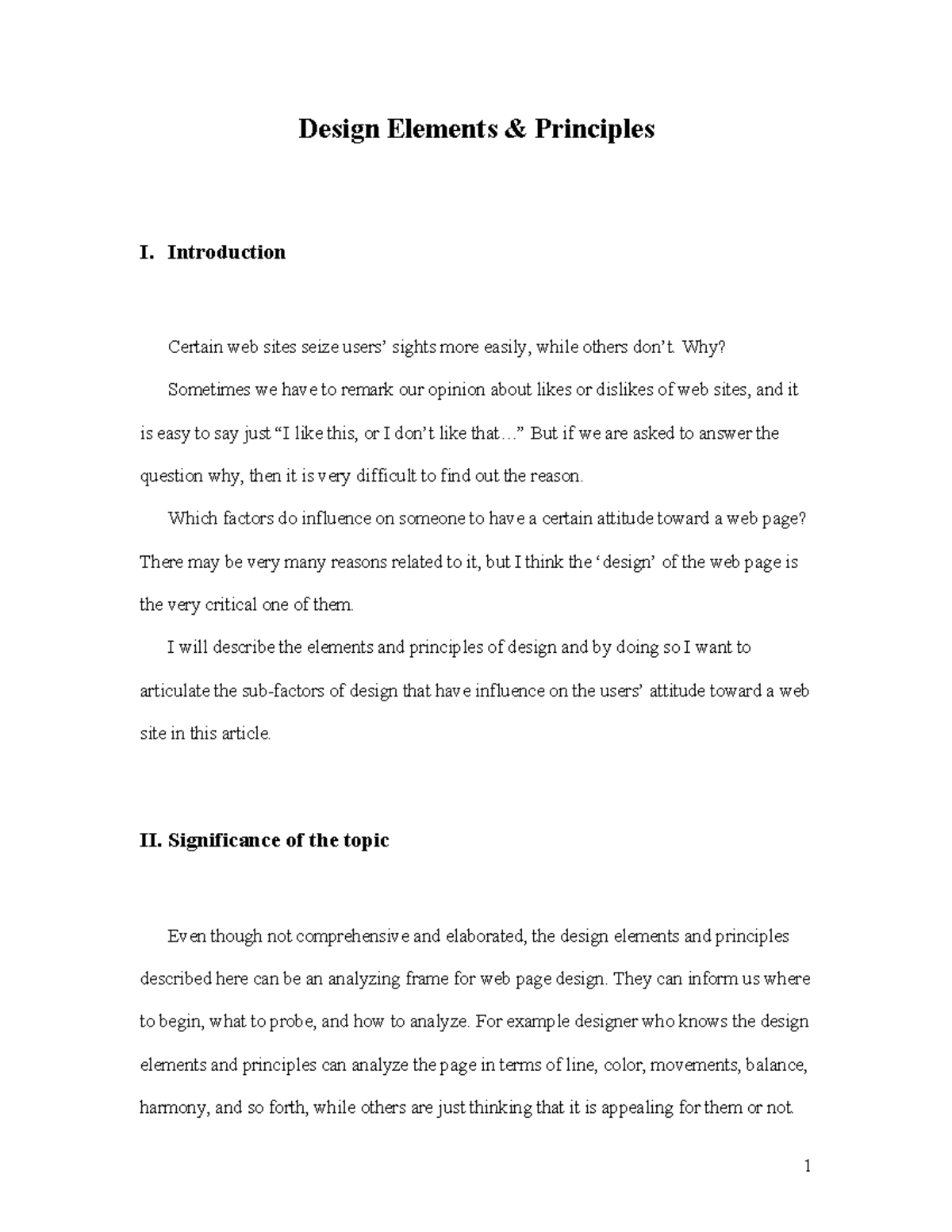 Design-1 - Lecture notes 10 - Design Elements & Principles I ...