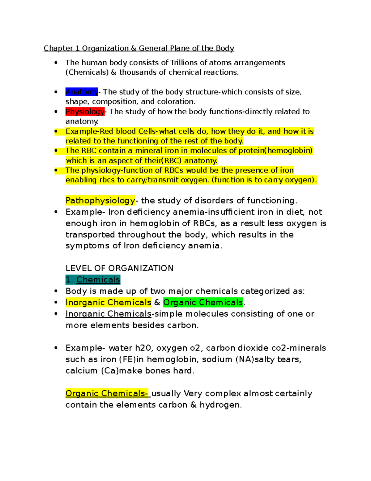 Chapter 1 Organization - Chapter 1 Organization & General Plane of the ...