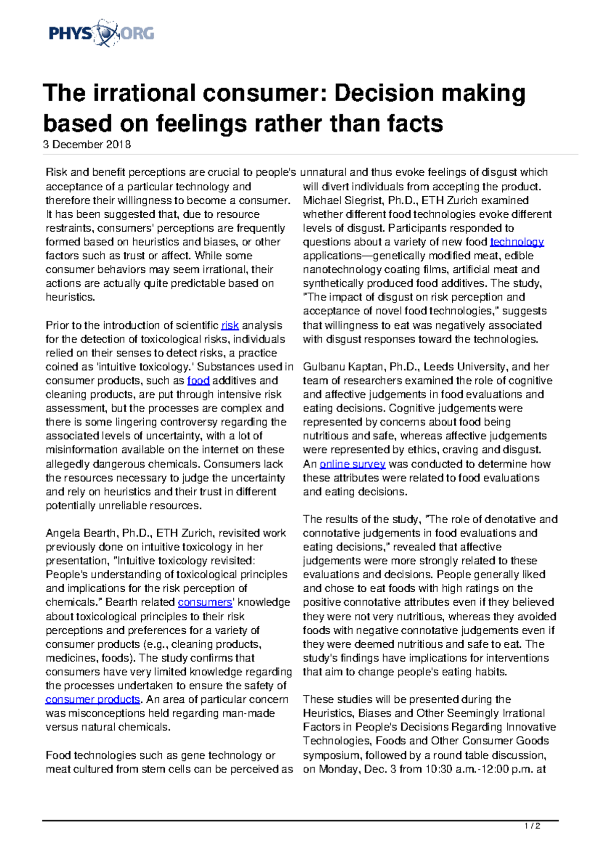 Art 01 - Irrational Consumer- Decision making based on Feelings rather ...