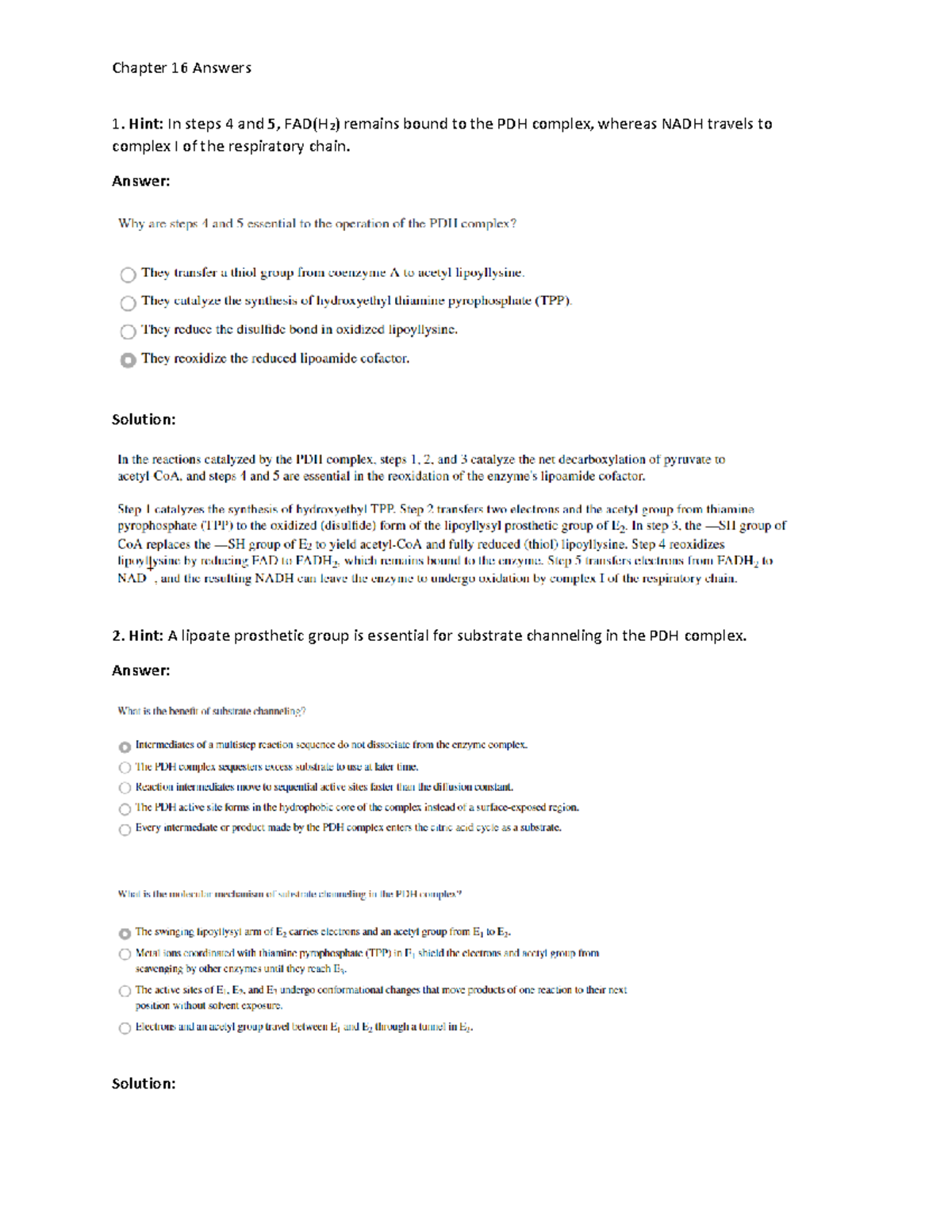 Biochemistry Achieve Chapter 16 Practice Answers - Chapter 16 Answers 1 ...