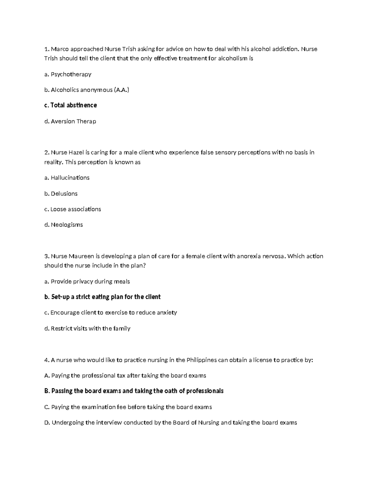 NURSING PRACTICE - Marco approached Nurse Trish asking for advice on ...