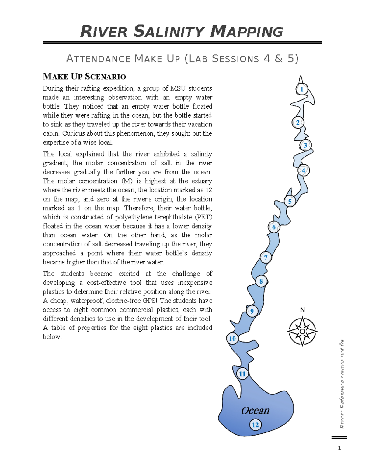 River Salinity Mapping - RIVER SALINITY MAPPING ATTENDANCE MAKE UP (LAB ...