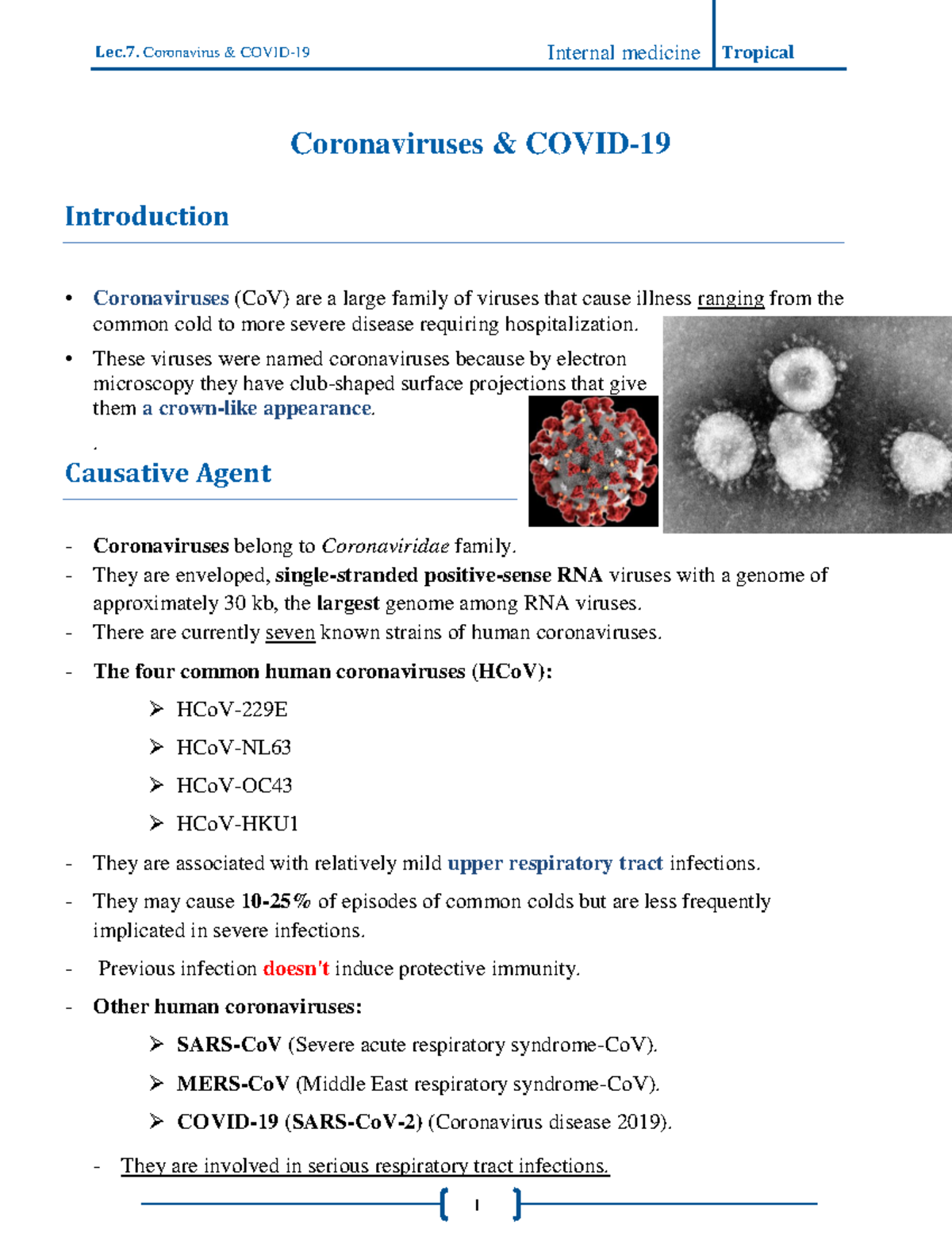 Covid-19 - Covid 19 lecture notes and doctors details in lectures ...