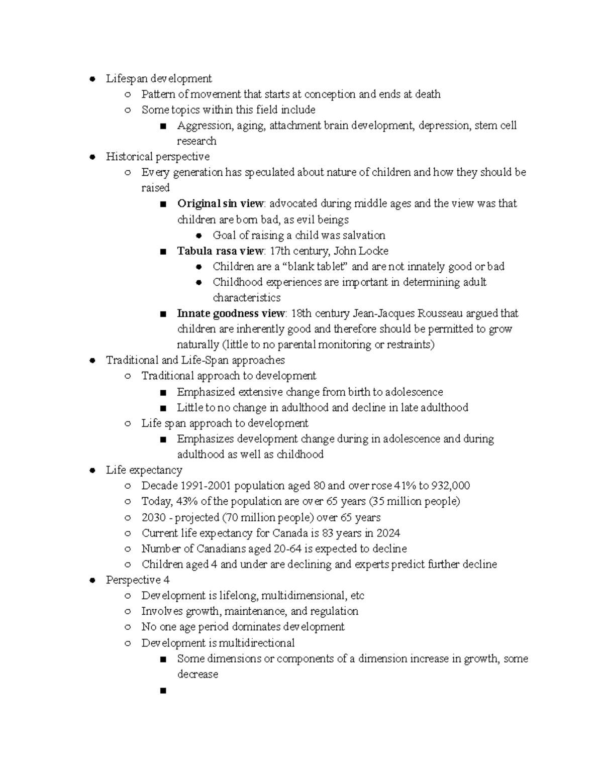 Human Development Notes - Lifespan development Pattern of movement that ...