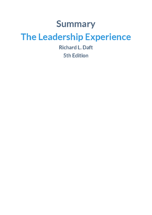 Leadership Principles Module 1 Summary - Leadership Principles Module 1 ...