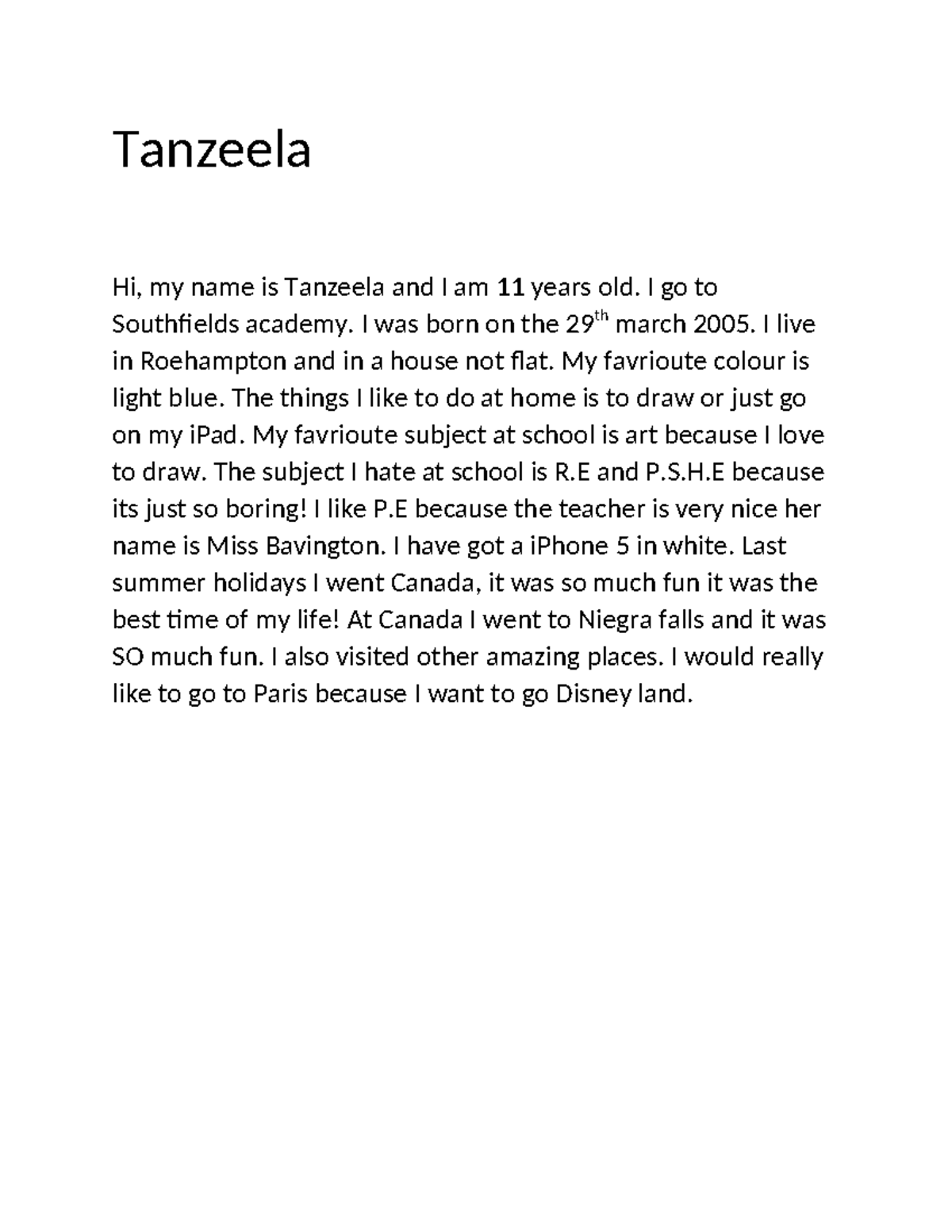 Tanzeela typing test - i need - Tanzeela Hi, my name is Tanzeela and I ...