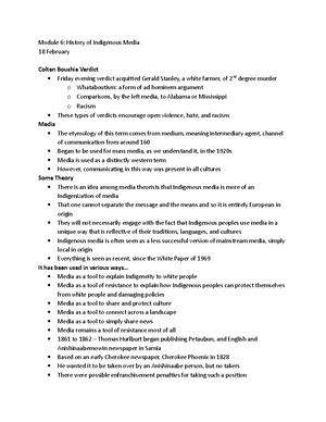 Indigenous Media Analysis - Mackenzie Bain Indigenous Media Analysis ...