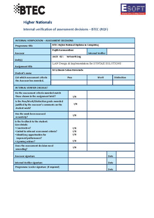 E163365 Programming Assignment - Higher Nationals Internal verification ...