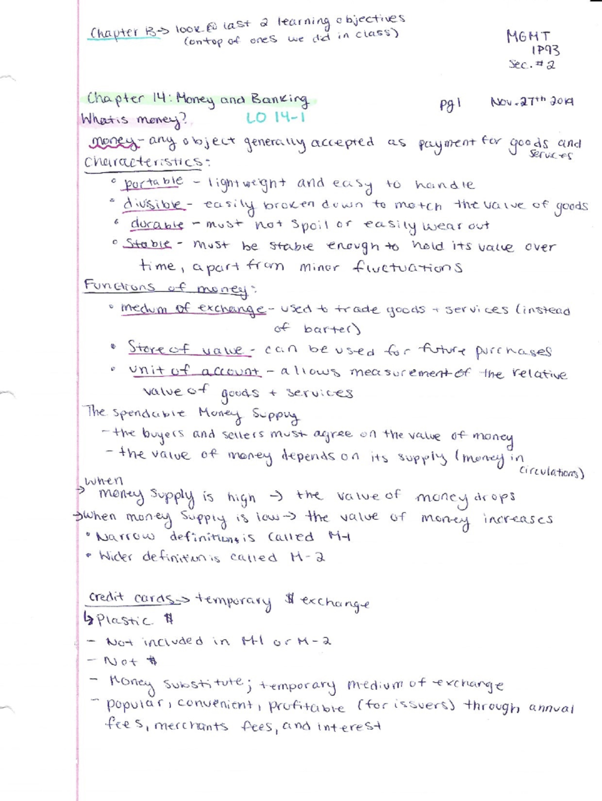 MGMT 1P93 D2 S1 2019 11 27 Lecture - MGMT 1P93 - Studocu