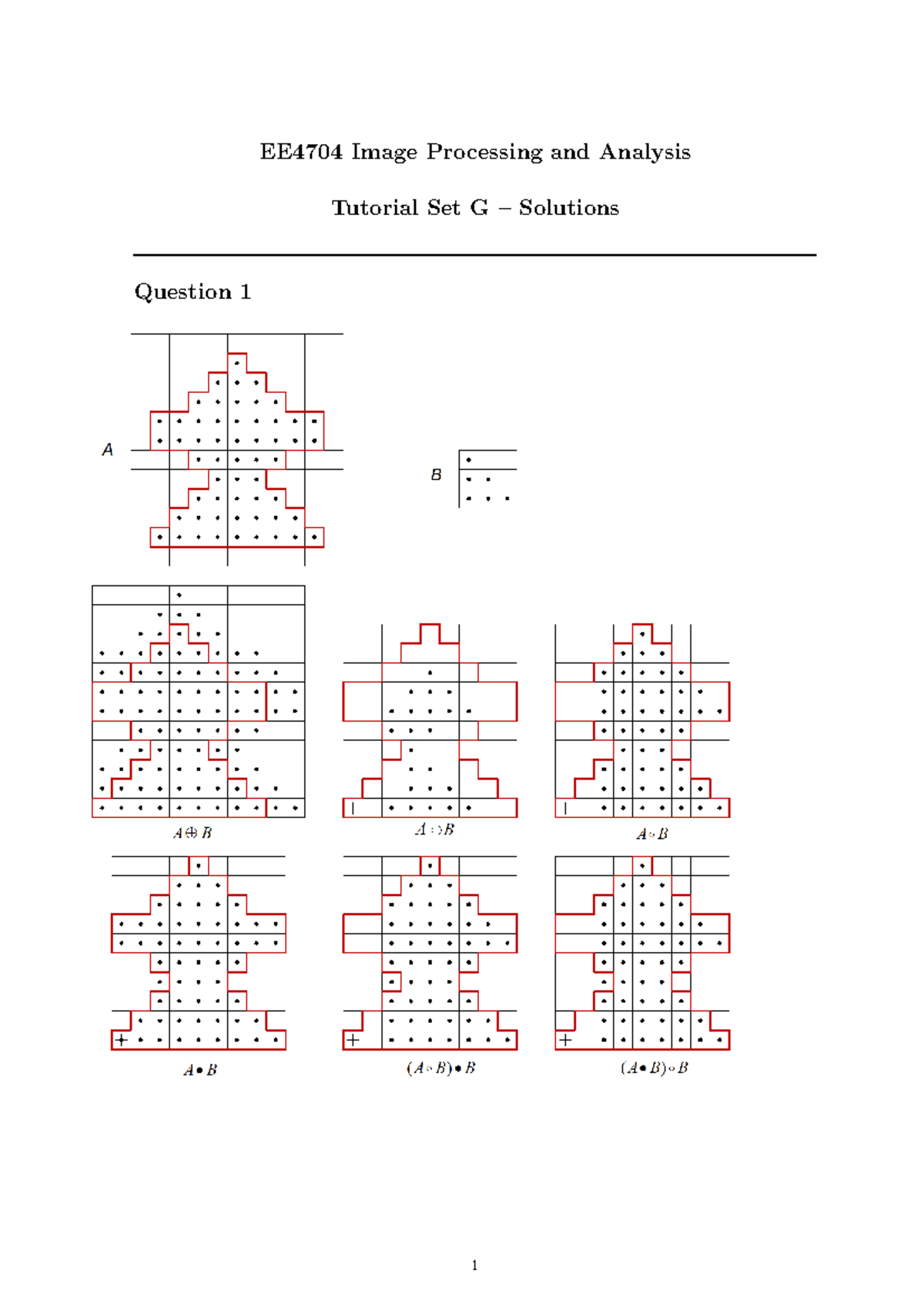 Tut G Sol Tut G Solution Ee4704 Image Processing And Analysis Tutorial Set G Solutions