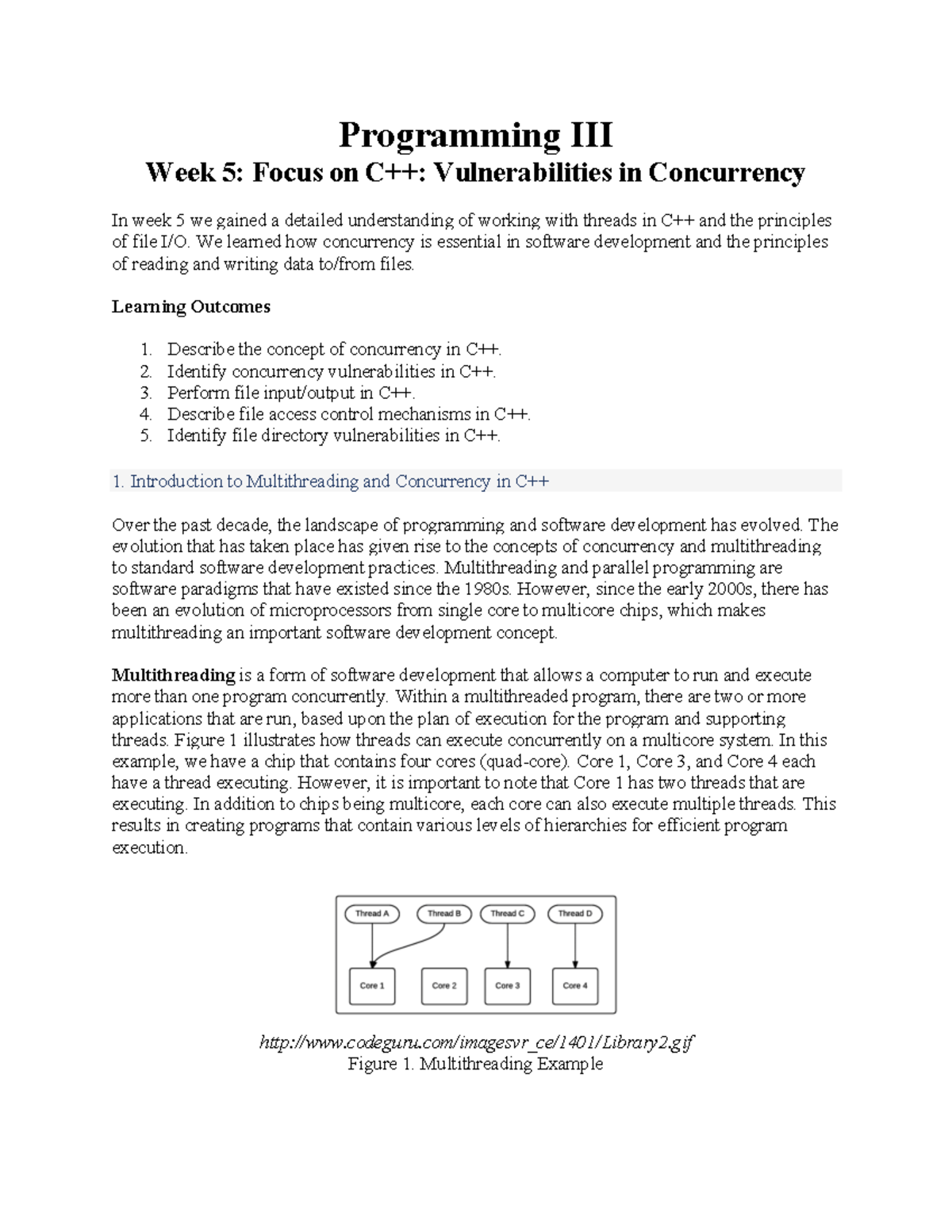 Programming III-Week5 Notes - Programming III Week 5: Focus on C++ ...