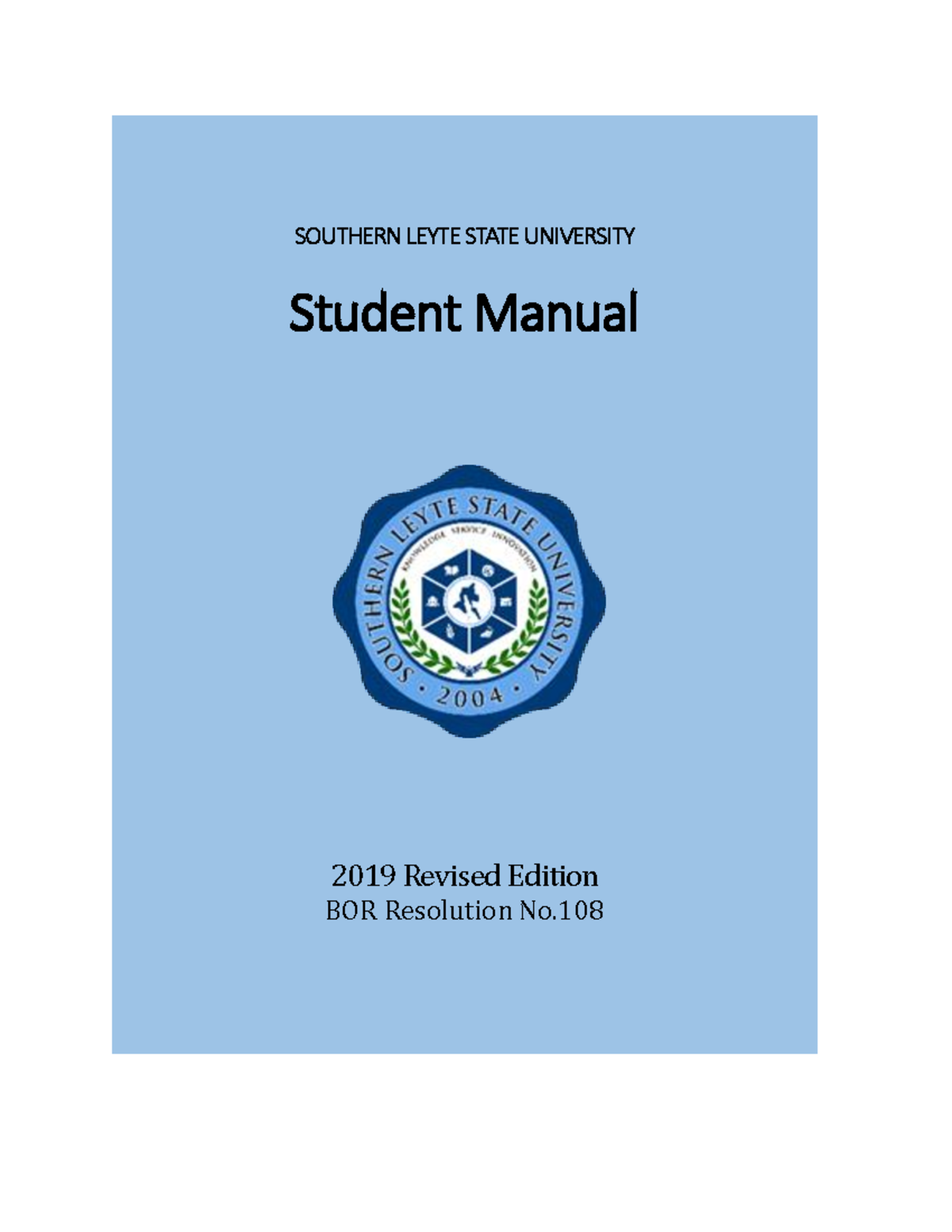 2019 student handbook 4 - SOUTHERN LEYTE STATE UNIVERSITY Student ...