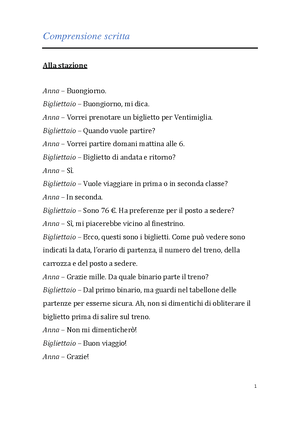 01 VDC TFA1 - Prova di esame italiano A1 - Test finale livello A PARTE ...