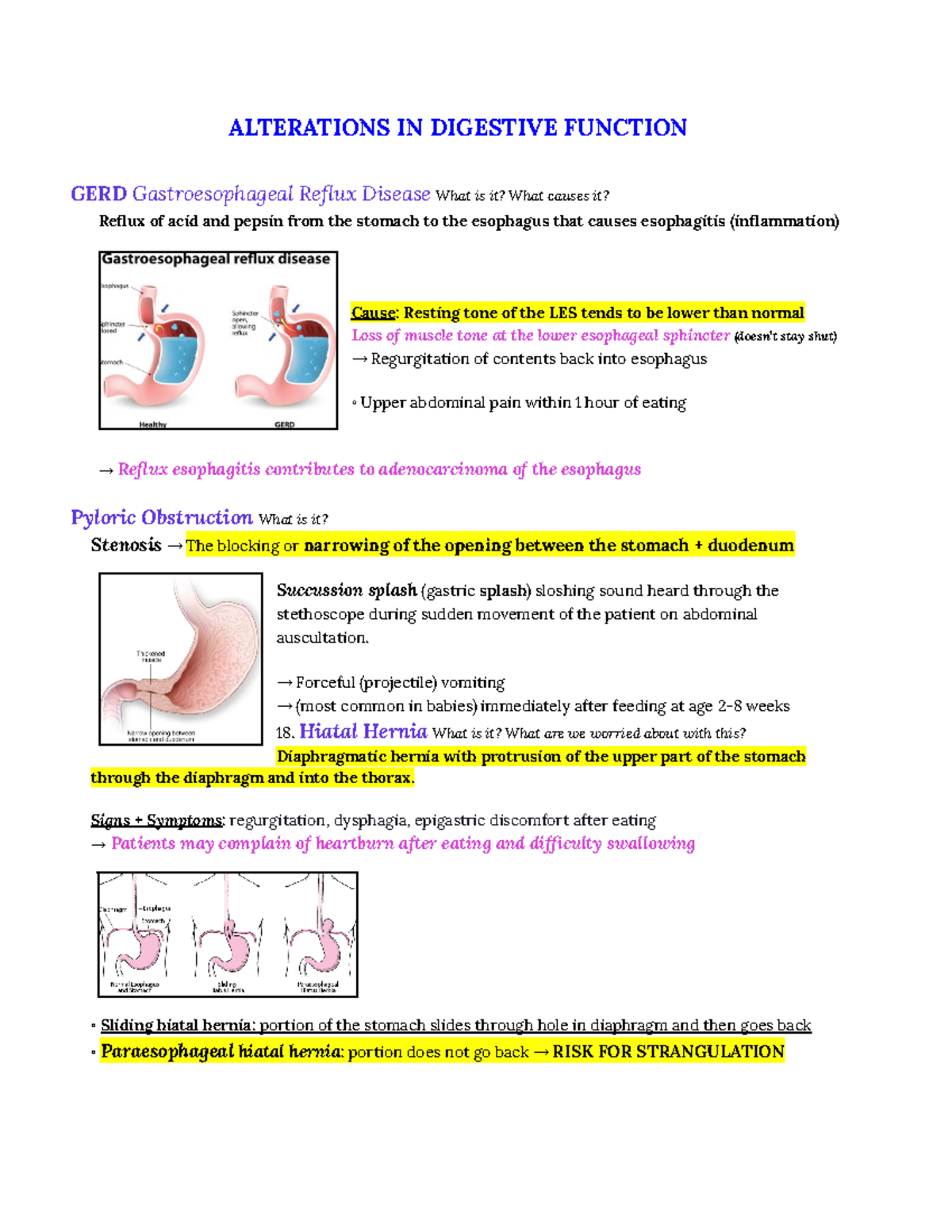 Alterations IN Digestive Function - ALTERATIONS IN DIGESTIVE FUNCTION ...