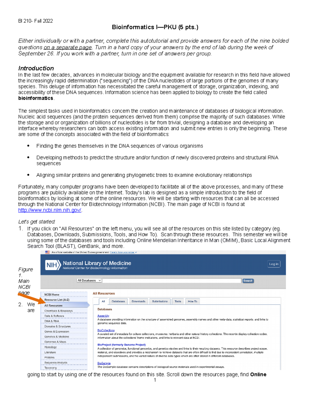 HA 5a Bioinformatics - This is a genetics assignment. - Bioinformatics ...