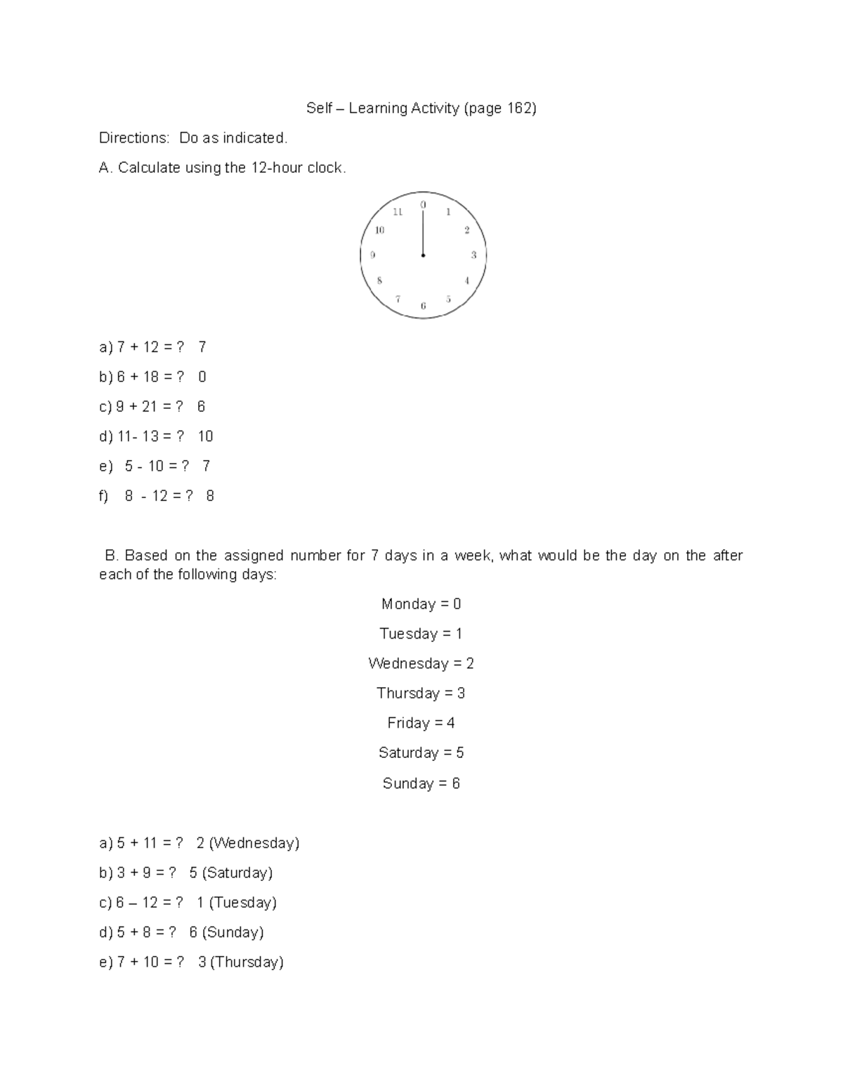 MMW Self- Learning Activity page 162 - Self – Learning Activity (page 162) Directions: Do as ...
