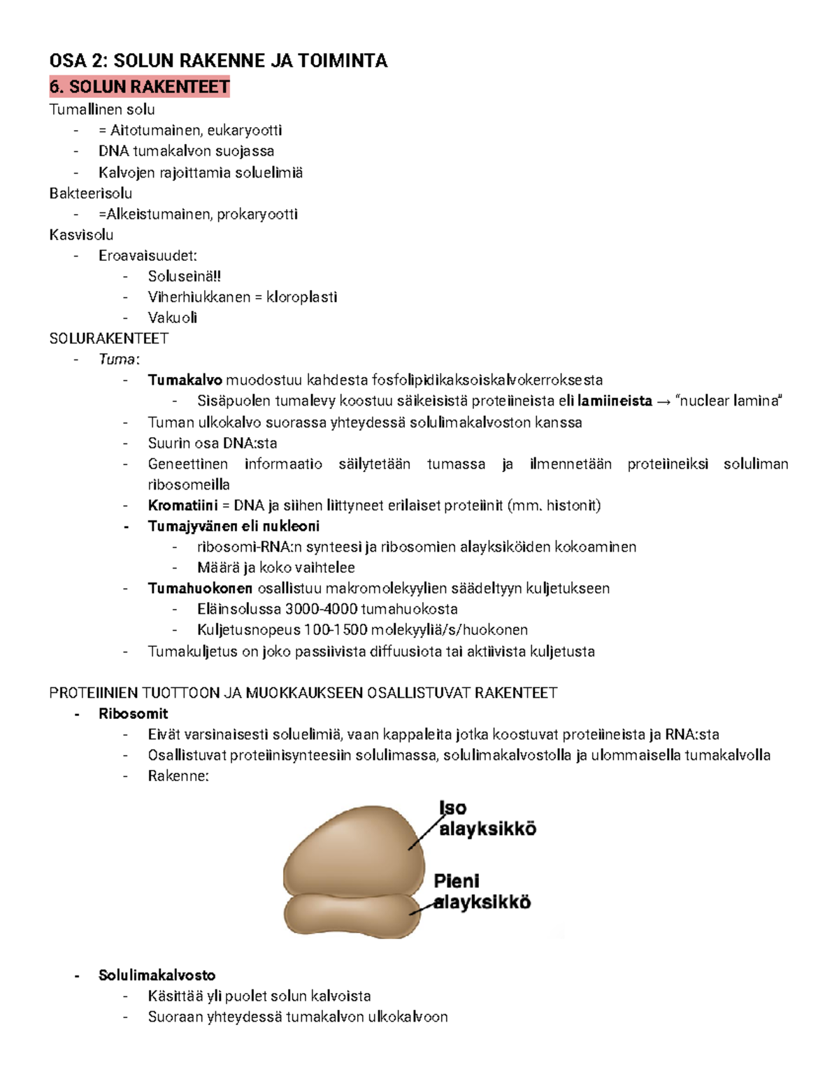 BENP1003 . Solun rakenne ja toiminta - OSA 2: SOLUN RAKENNE JA TOIMINTA ...