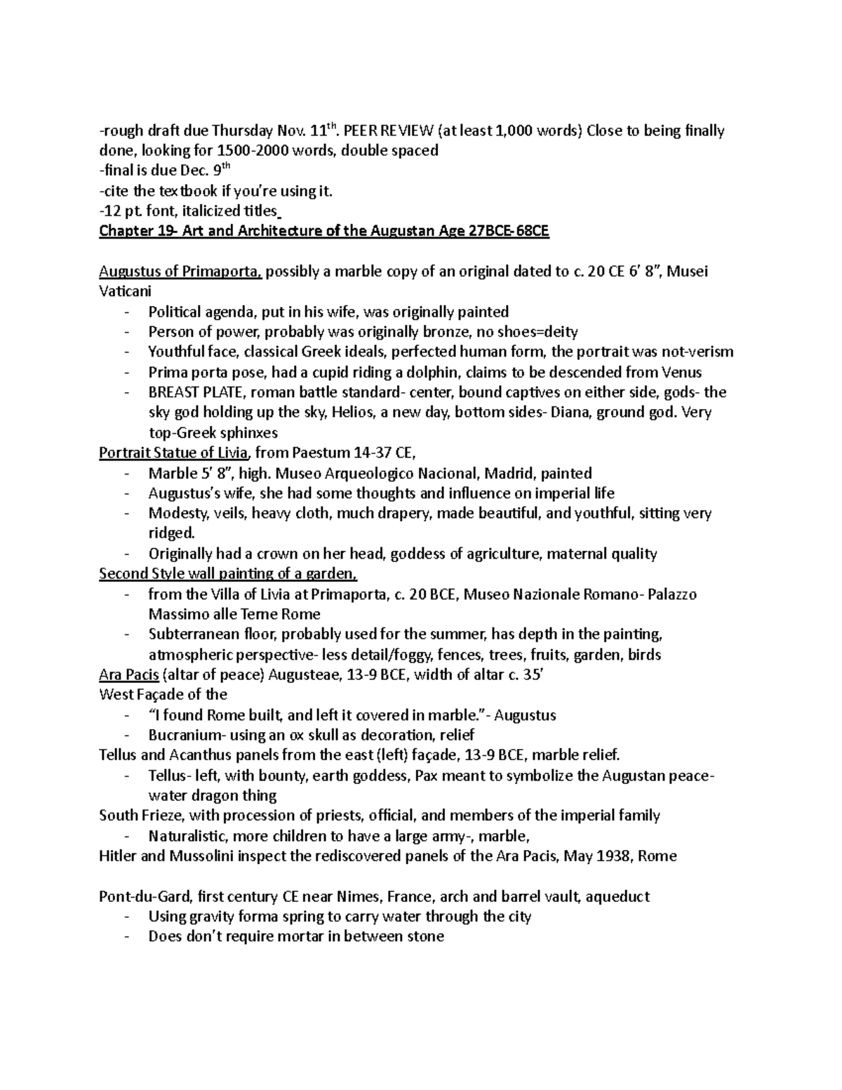 Chapter 19-24 - Professor Kulpa -rough draft due Thursday Nov. 11th ...