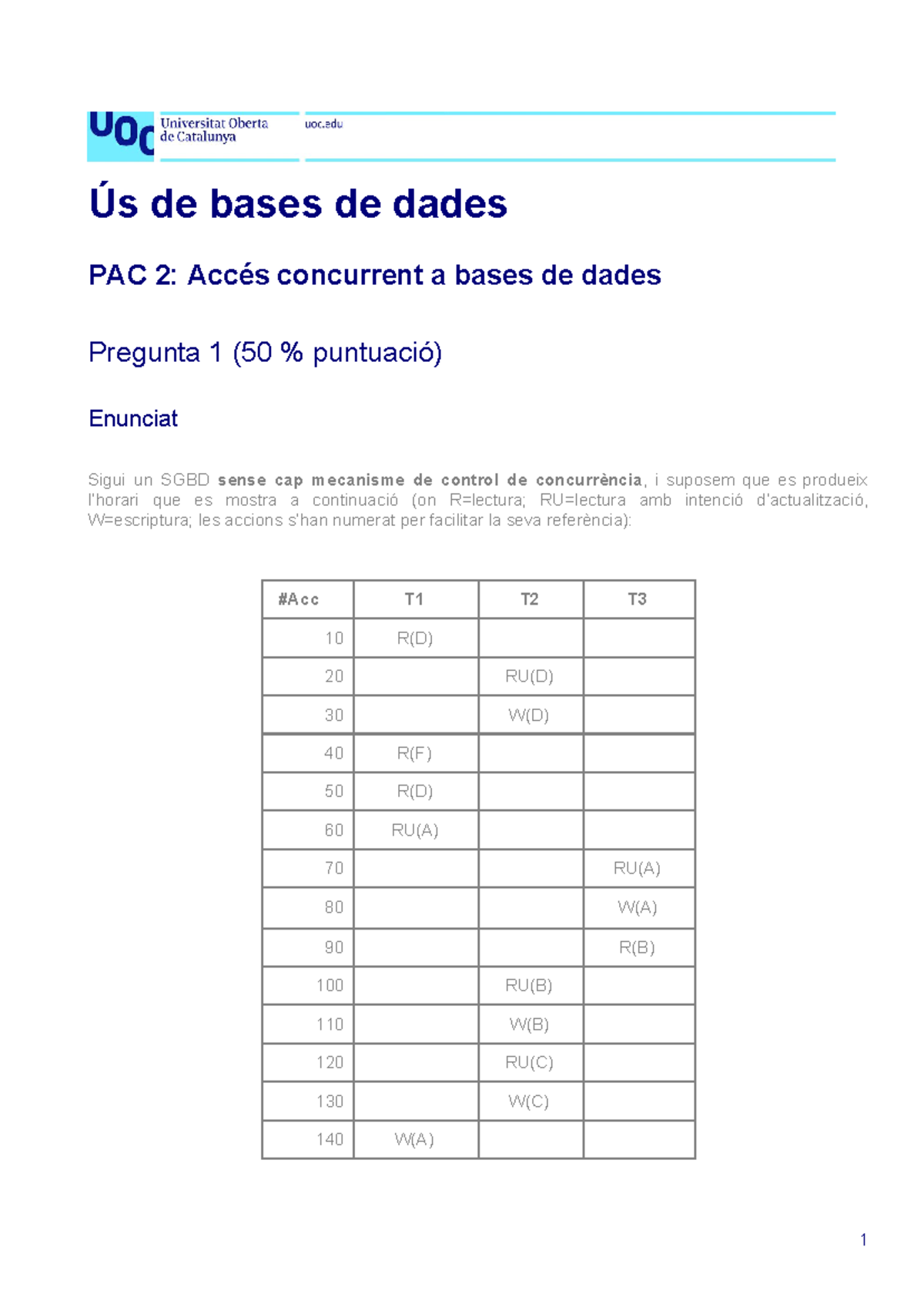 05567 PAC2 2019 2 ENU - Enunciat PAC2 - Ús de bases de dades PAC 2 ...