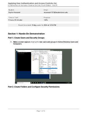 Chapter 12 Assesstment - 2/23/2021 Fundamentals of Information Systems Security - Studocu