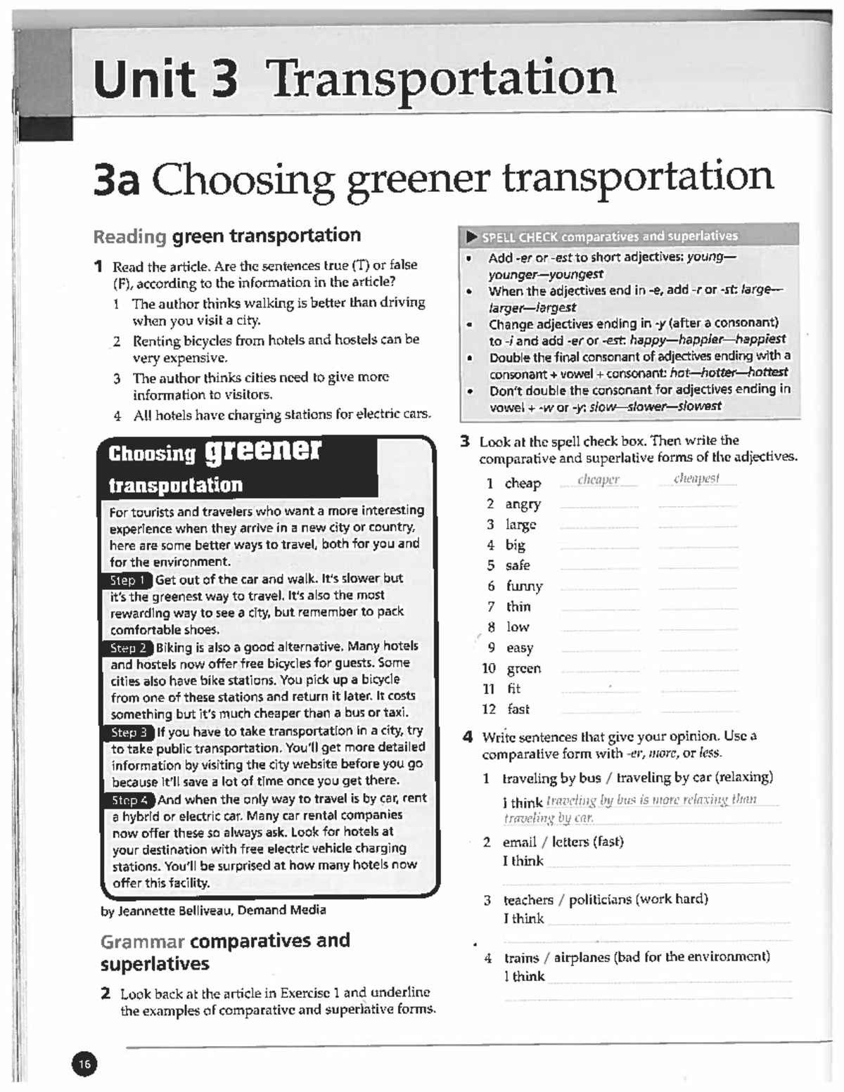 Life Workbook 3A Unit 3 - Nnnnnntdhy - Unit 3 Transportation 3a Choosing greener transportation ...